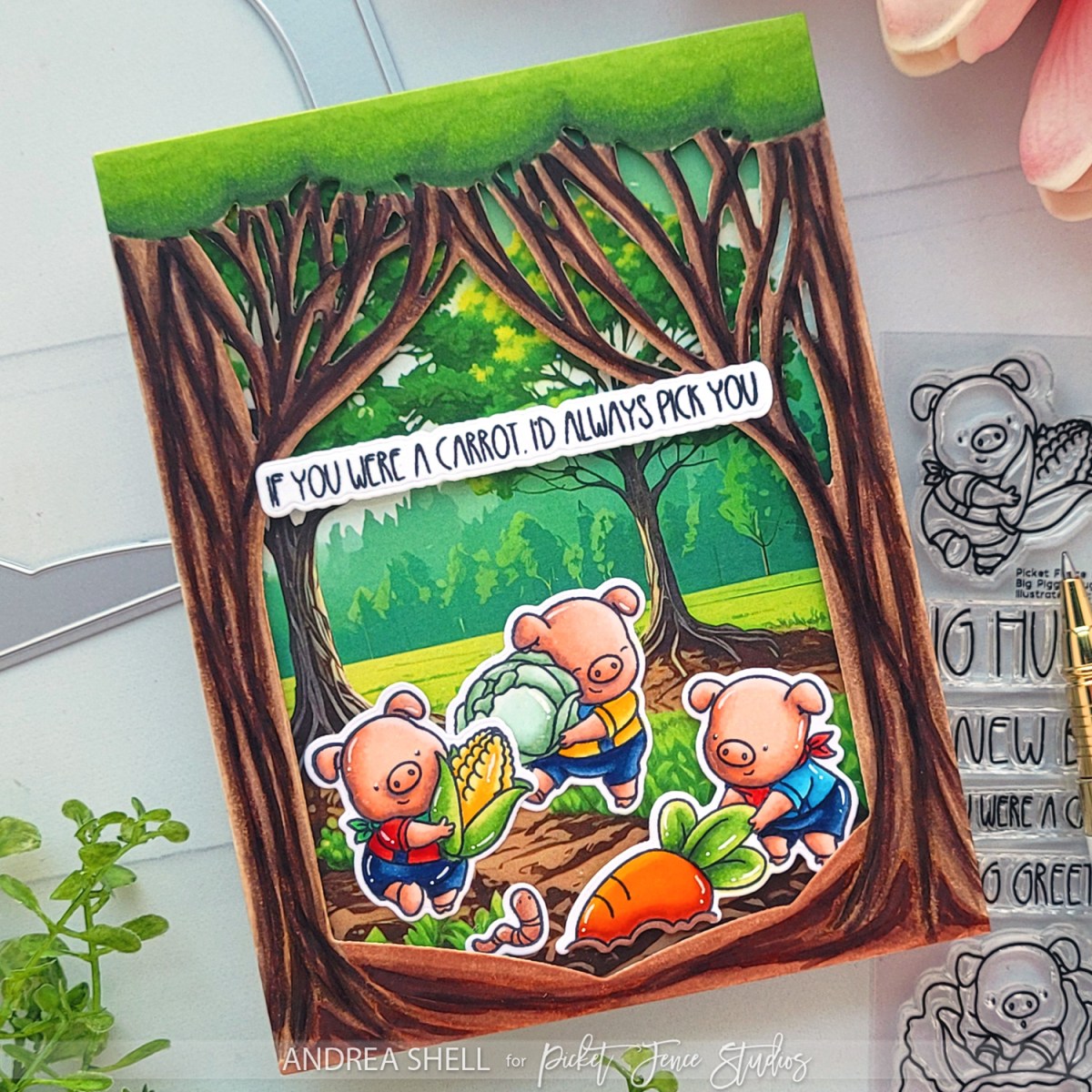 Spring Gardening Piggies – Blissfully Scrappy