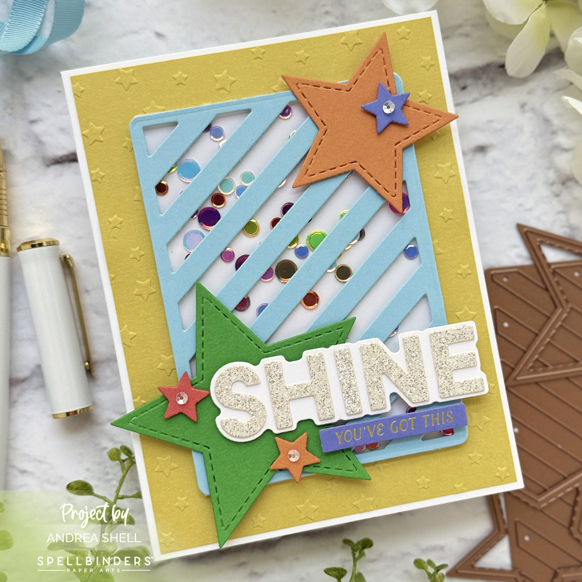 Encouraging Shaker Card – Blissfully Scrappy